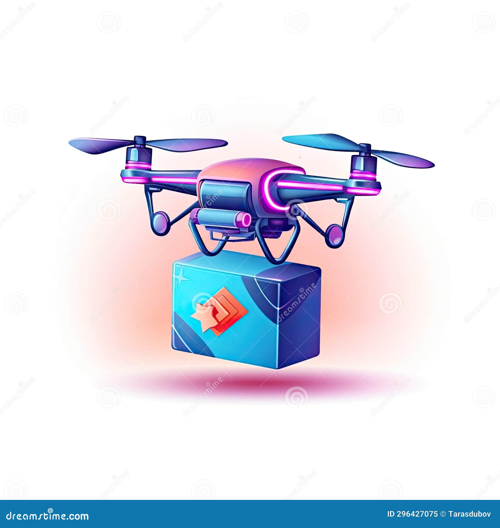 Drone with Mail Package. Copter Deliver and Parcel Stock Image - Image ...