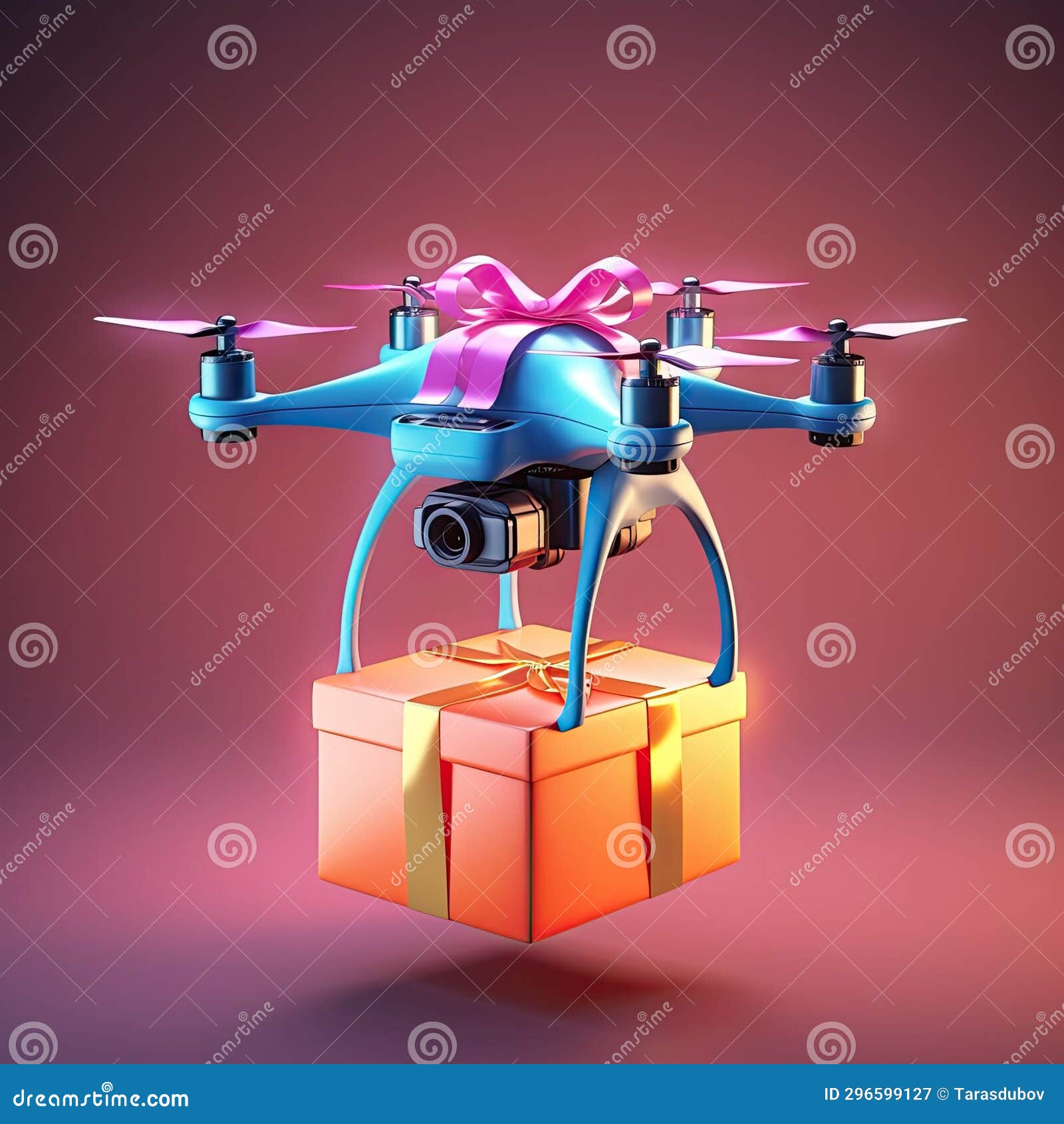 Drone with Mail Package. Copter Deliver and Parcel Stock Illustration ...