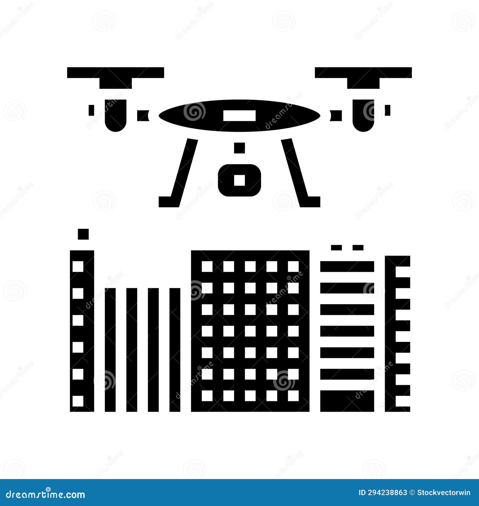 Drone Mapping Glyph Icon Vector Illustration Stock Vector ...