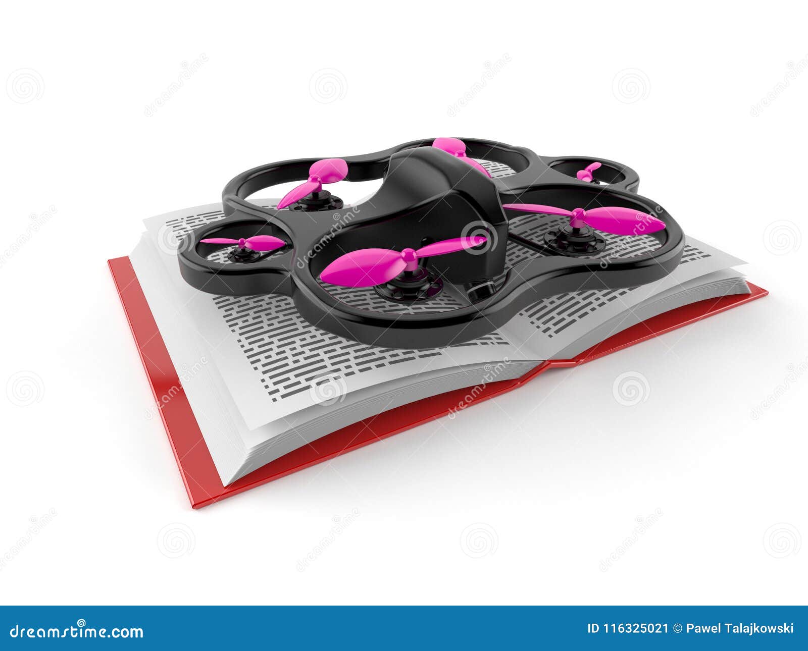 Drone on open book stock illustration. Illustration of drone - 116325021