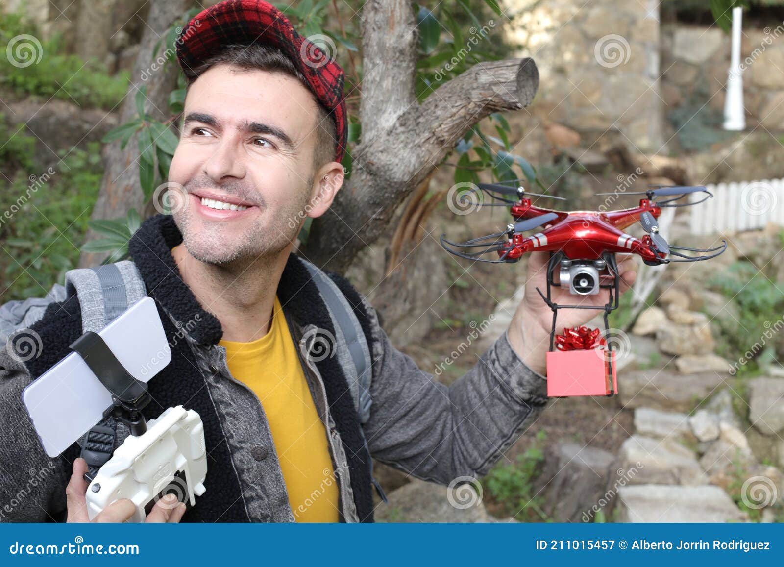 Drone Operator Sending a Gift Box Stock Image - Image of lifestyle ...