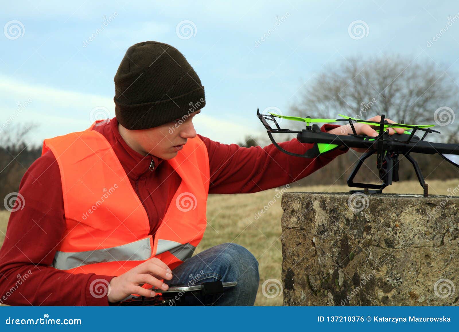 Drone Operator is Testing New Equipment. Stock Photo - Image of people ...