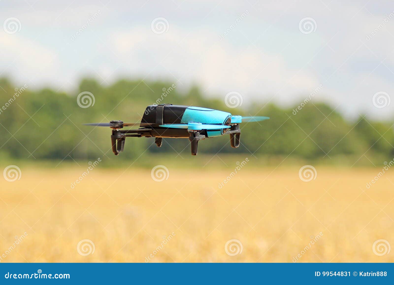 Drone over the field stock image. Image of farming, aircraft - 99544831