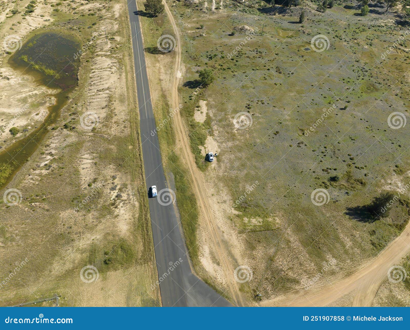 Drone Over a Road between Sapphire and Rubyvale Gemfields Central ...