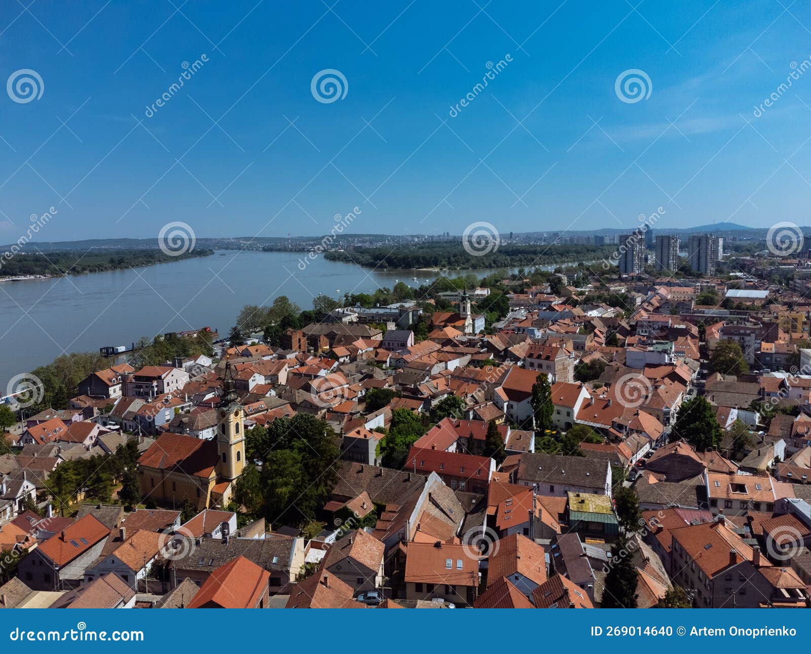 Drone Panoramic View of Gardos Tower, Saint Nicholas Church, Zemun ... Drone Panoramic View of Gardos Tower, Saint Nicholas Church, Zemun ...
