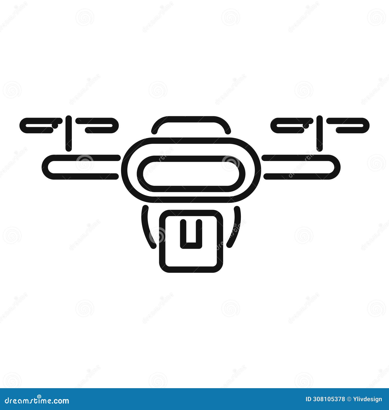 Drone With A Parcel Of Love Nolan Icon. Simple Thin Line, Outline ...