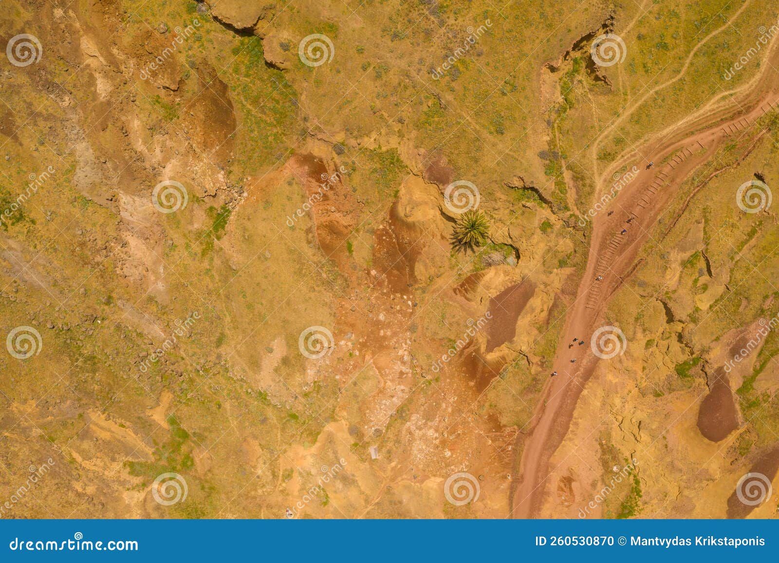 Drone Photograph of Arid Landscape and a Path through it Stock Photo ...