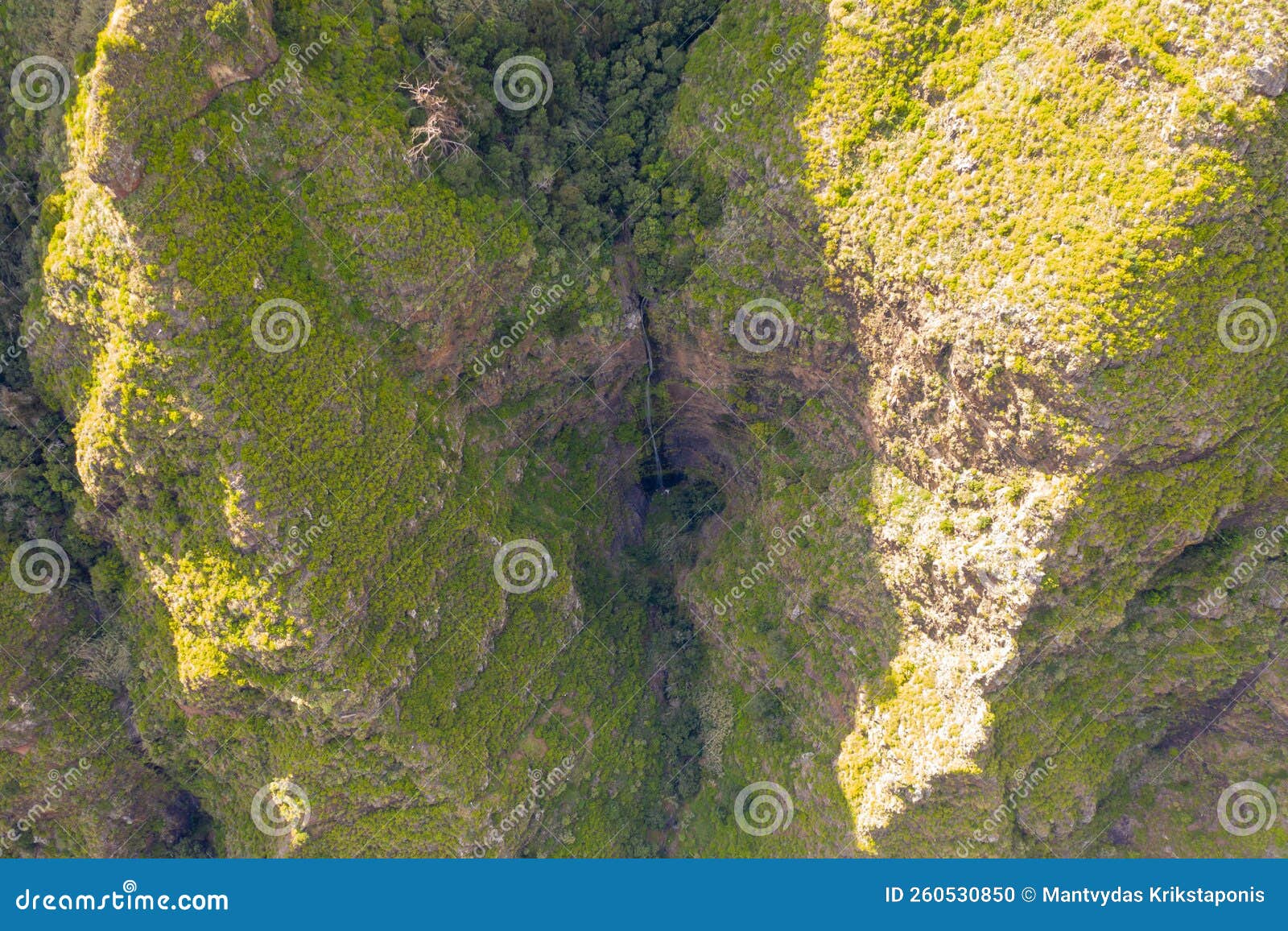 Drone Photography of Small Mountain Stream and a Waterfall Stock Photo ...