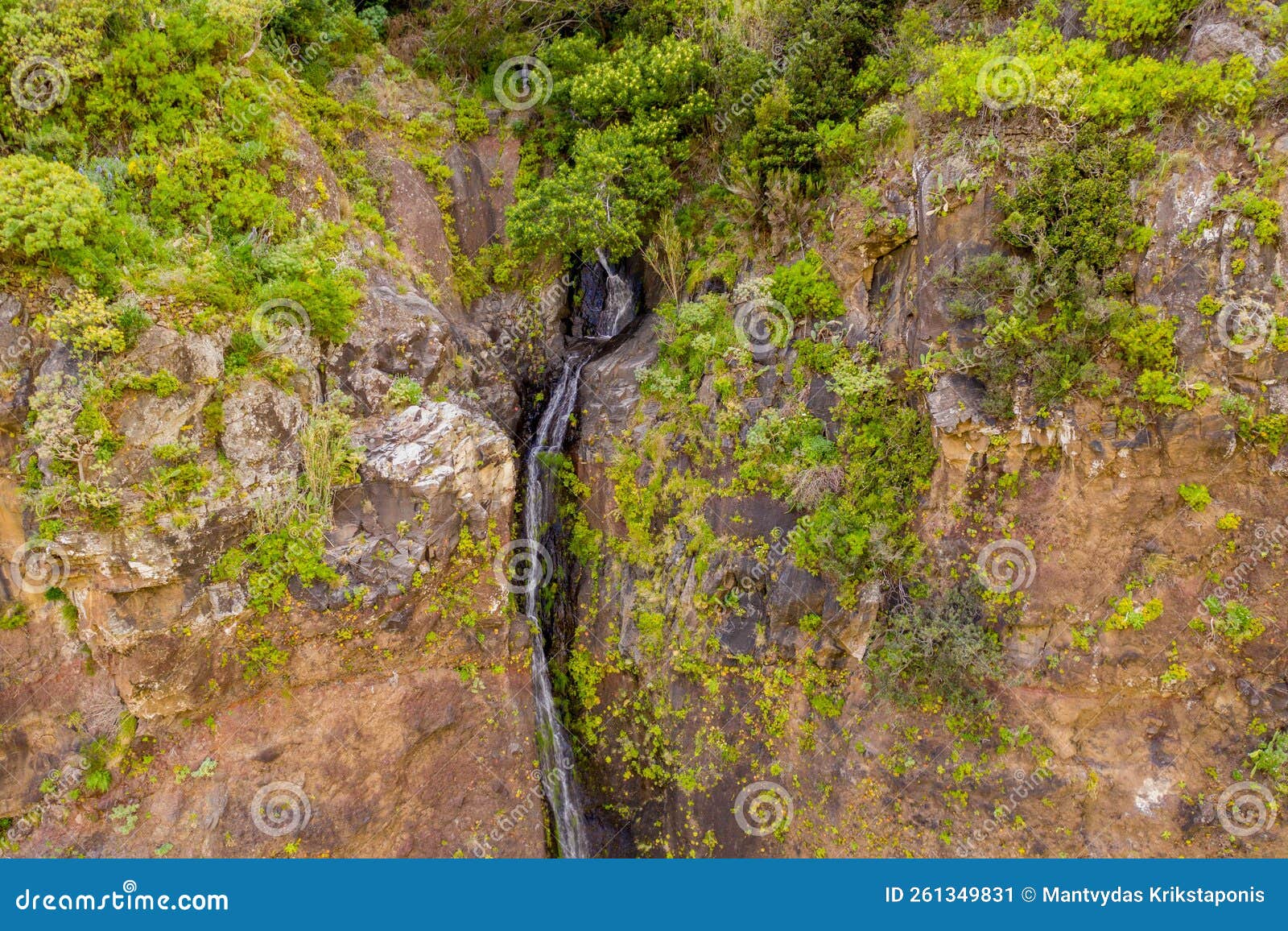 Drone Photography of Small Mountain Stream and a Waterfall Stock Image ...