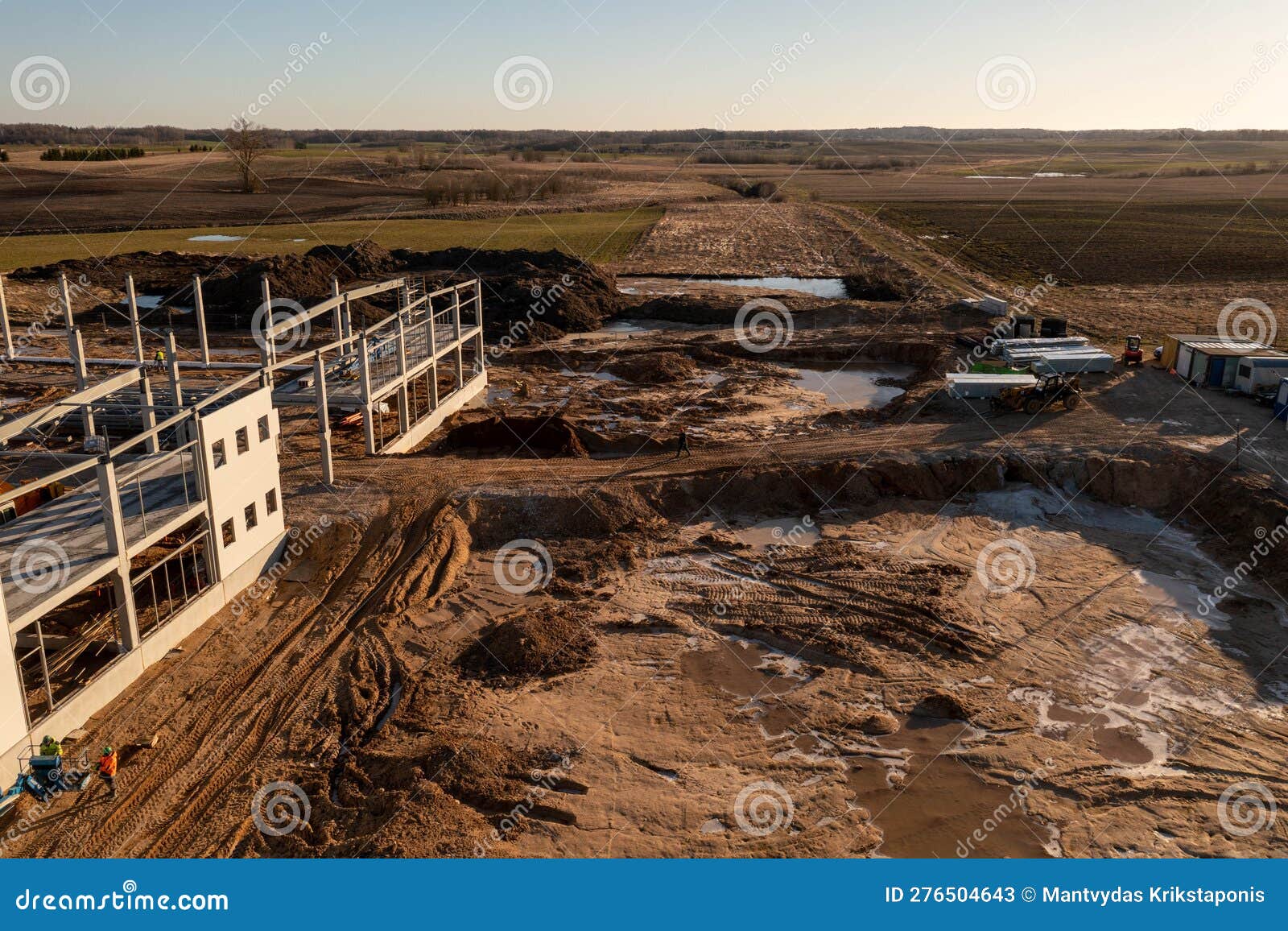 Drone Photography of Warehouse Being Built by Construction Workers ...