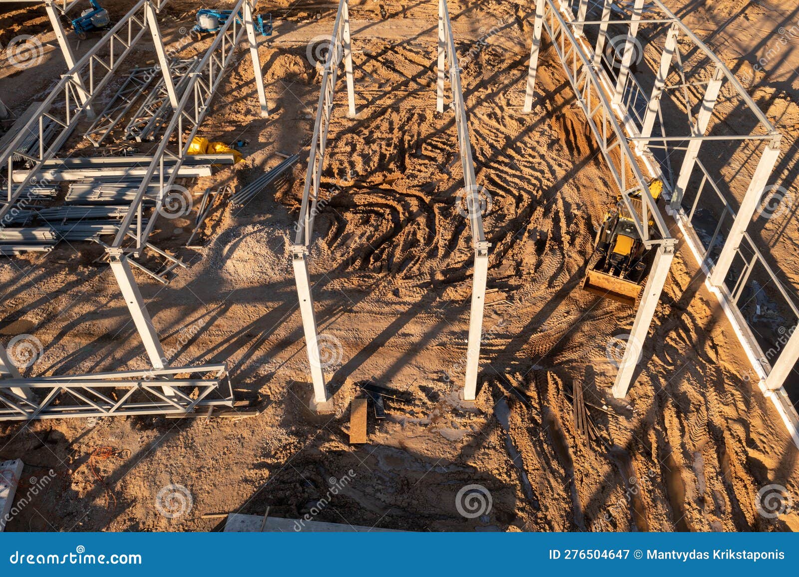 Drone Photography of Warehouse Being Built by Construction Workers ...