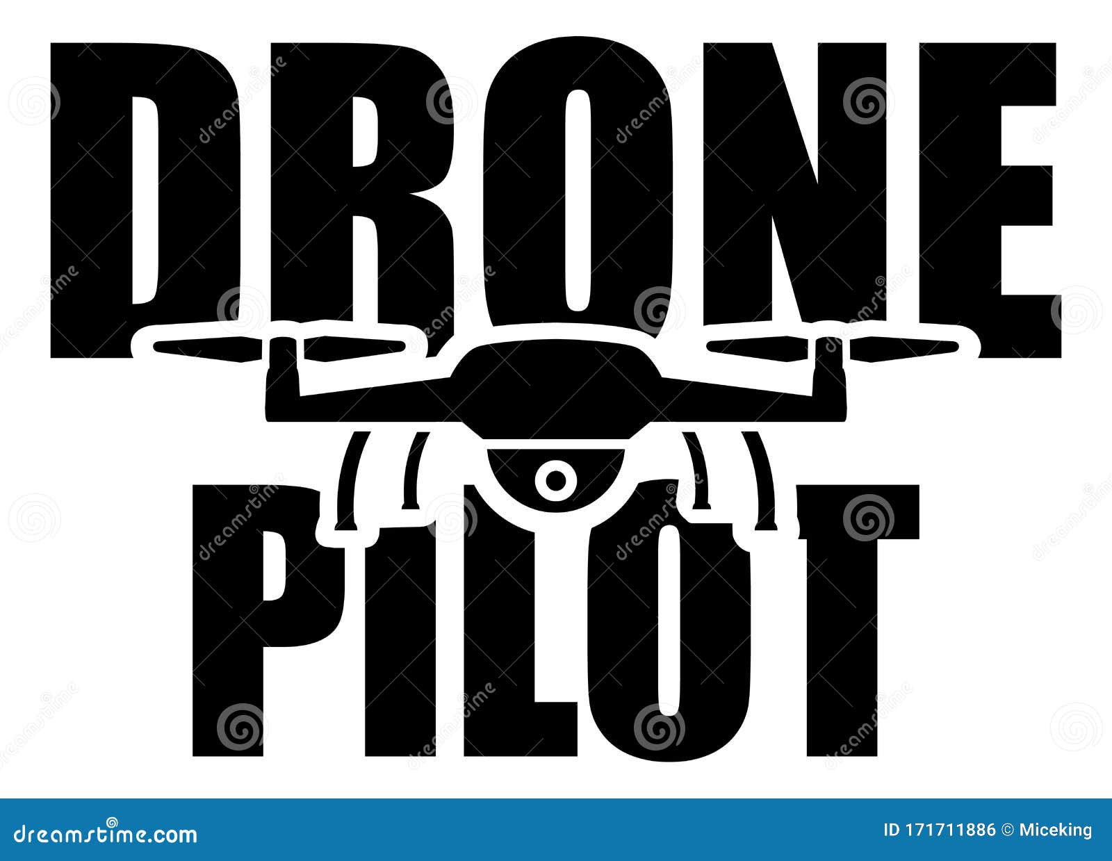 Drone Pilot School - Vector Hand Draw Lettering. A Logo For Your Club ...