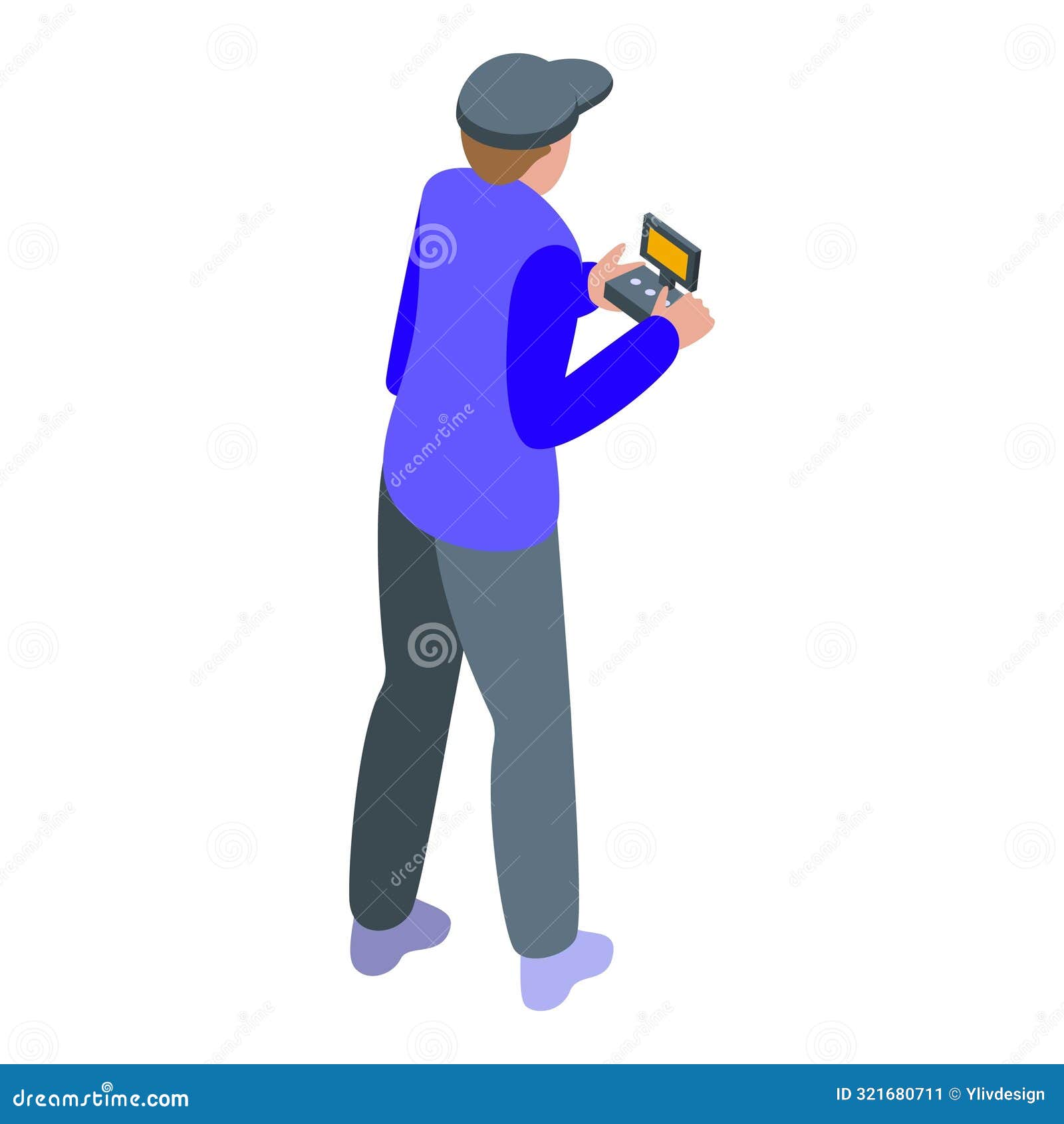 Drone Pilot Using Remote Controller with Antenna Operating Uav Stock Vector - Illustration of ...
