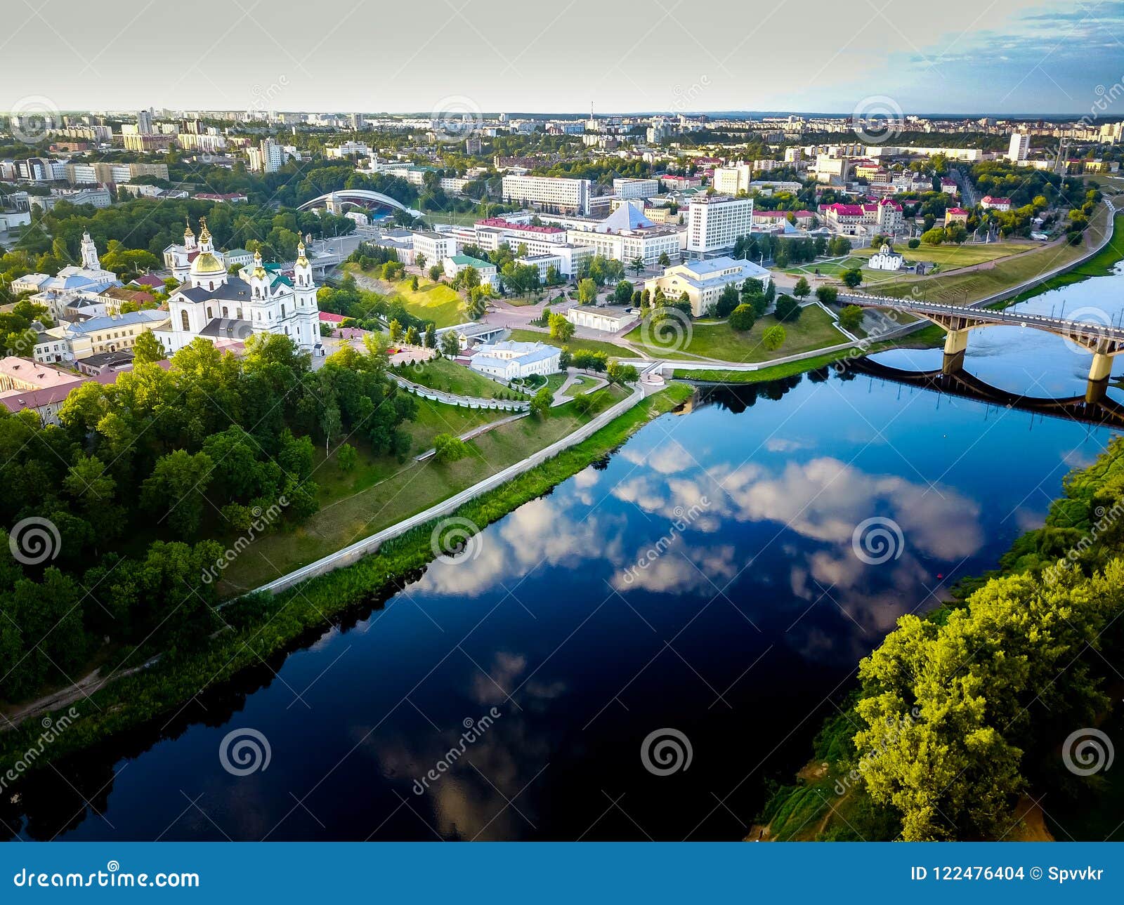 Vitebsk, Belarus. Night View Of Old Cathedral Of St. Barbara On ...