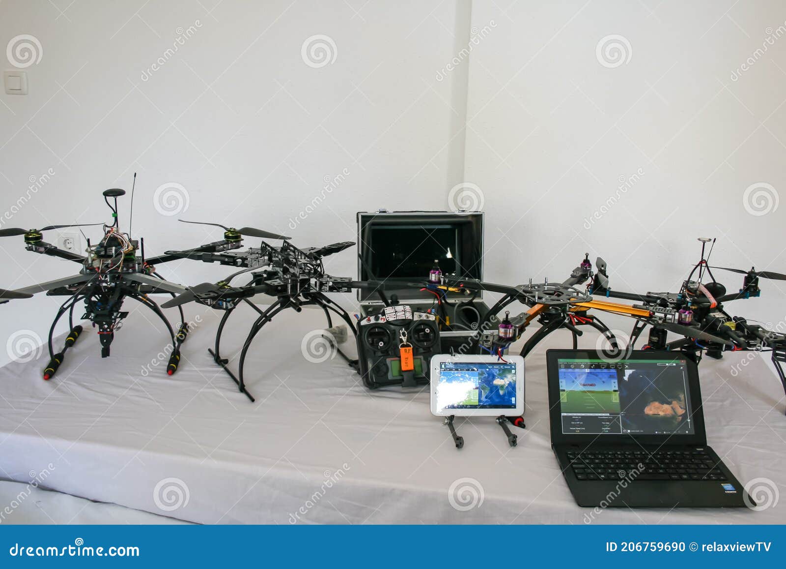 Drone Production Line on Display for the Final Electronic Static Test ...