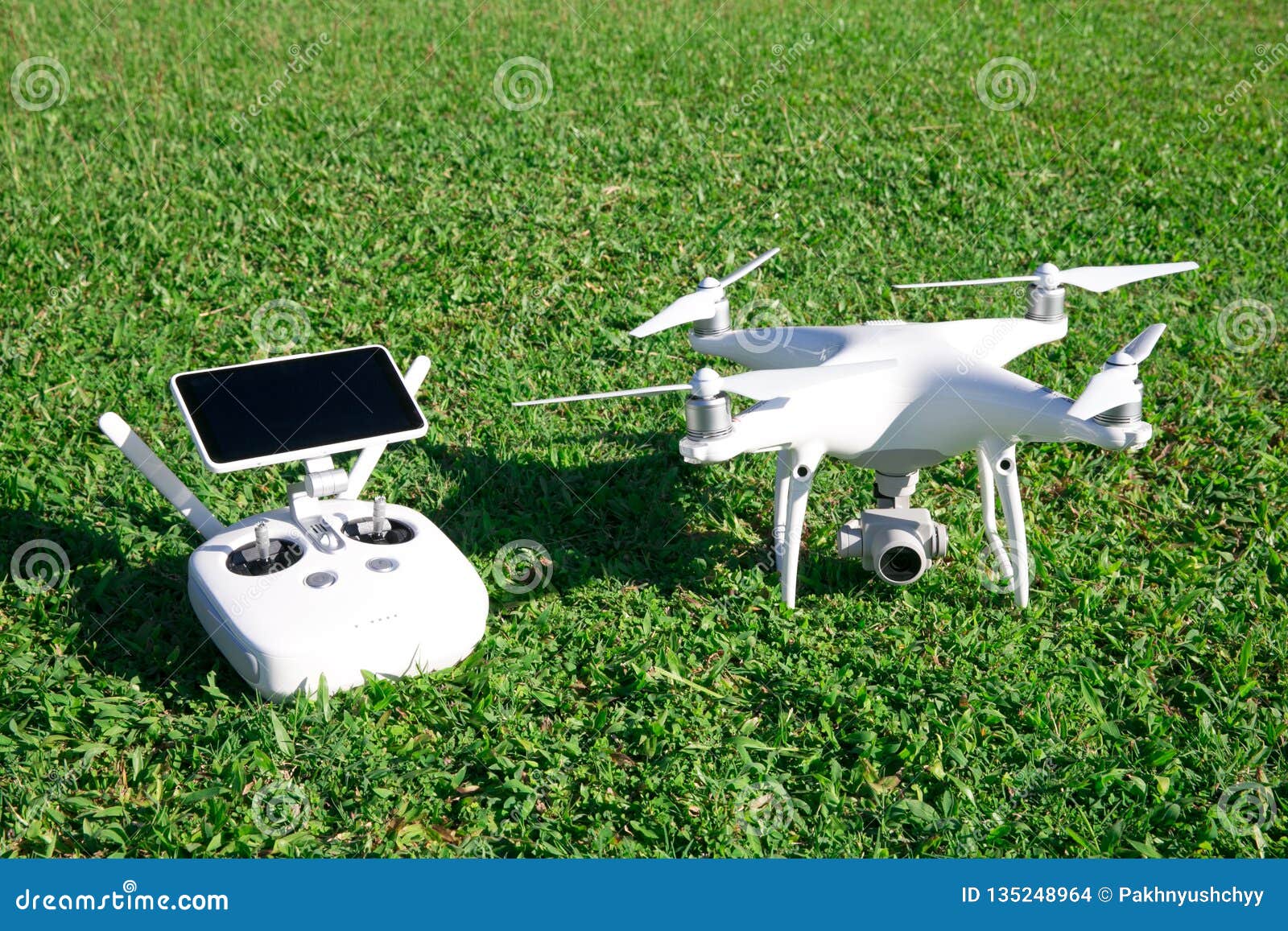 Drone Quad Copter with High Resolution Digital Camera Stock Photo ...