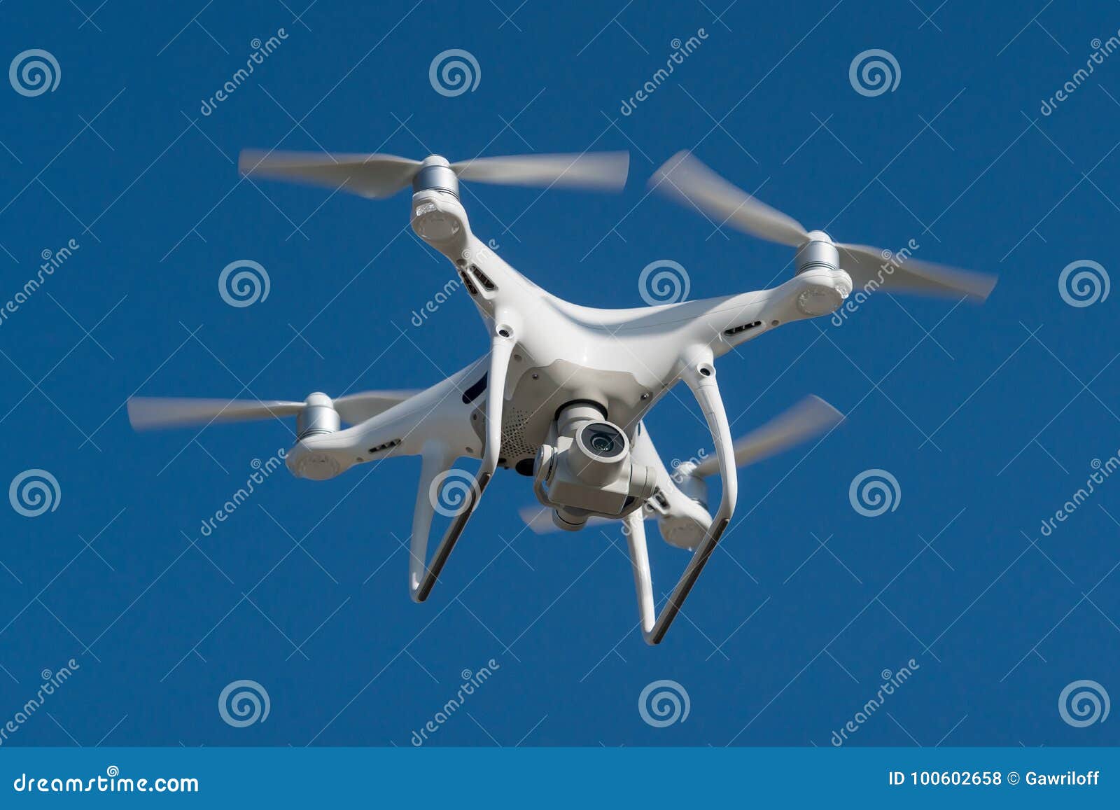 Drone Quad Copter with High Resolution Digital Camera on the Sky Stock ...