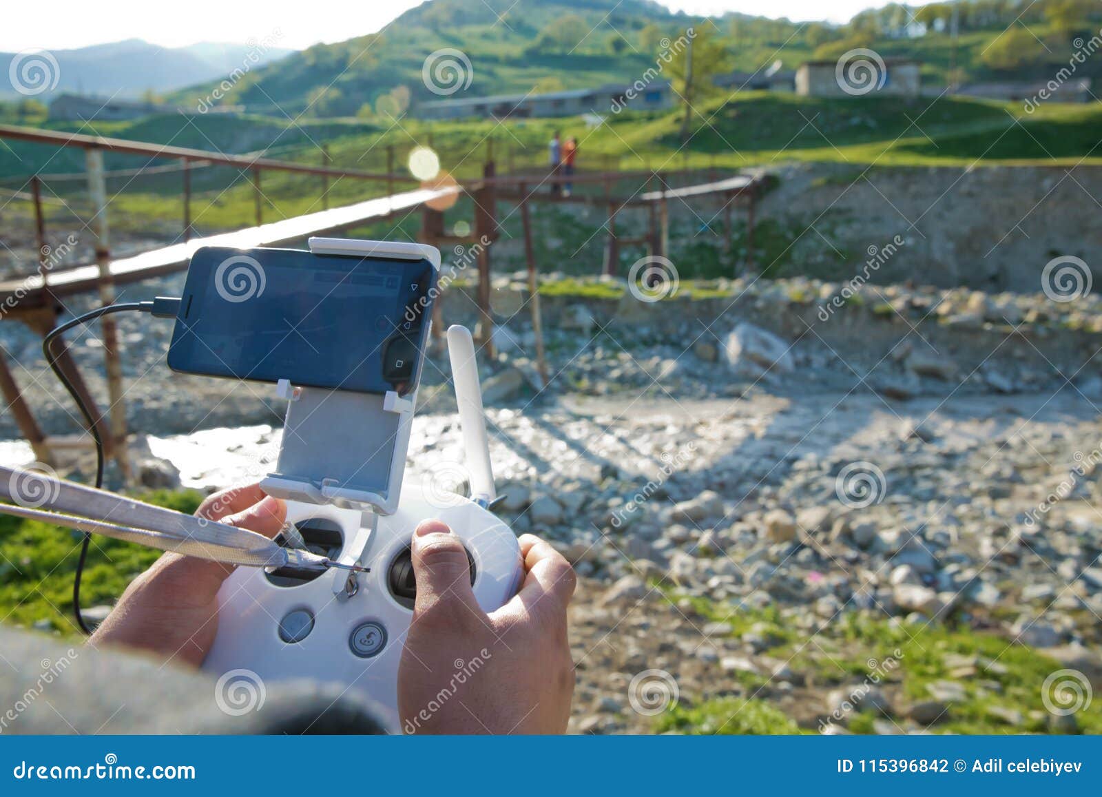 Drone Quad Copter with High Resolution Camera on the Sky .White Drone ...