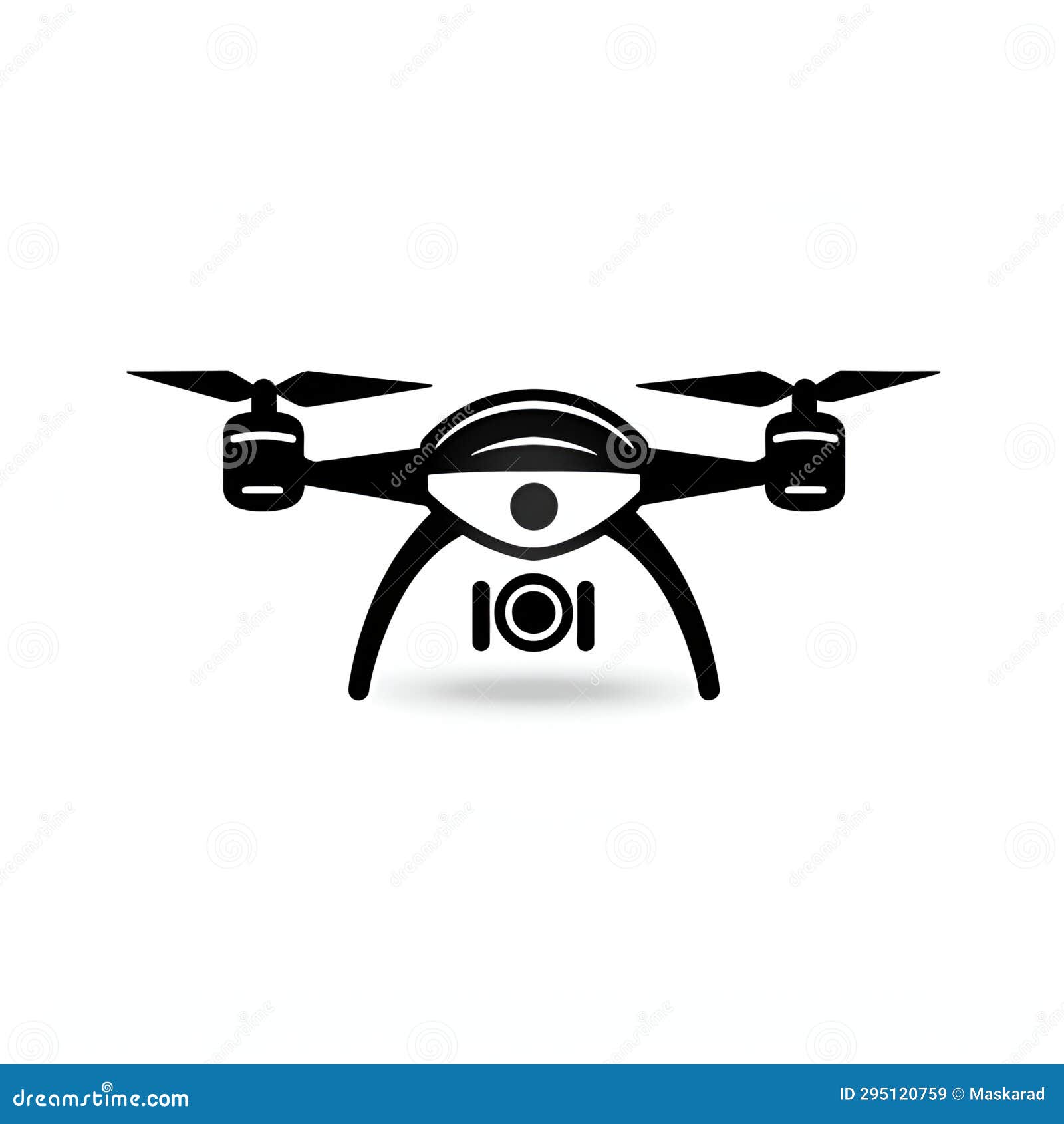 Drone, Quadcopter. Black Flat Icon on a White Background Stock ...