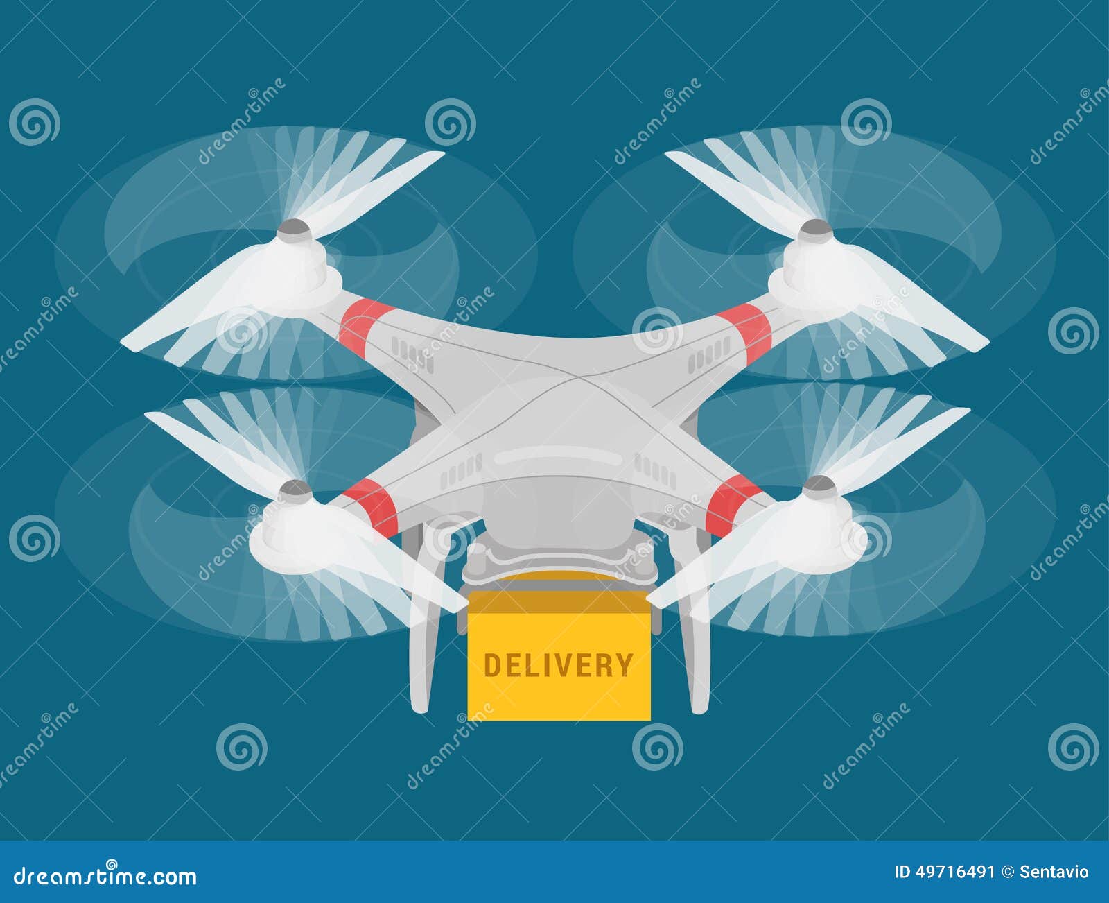 Drone Quadcopter Delivery Concept 3d Web Isometric Infographic Stock ...