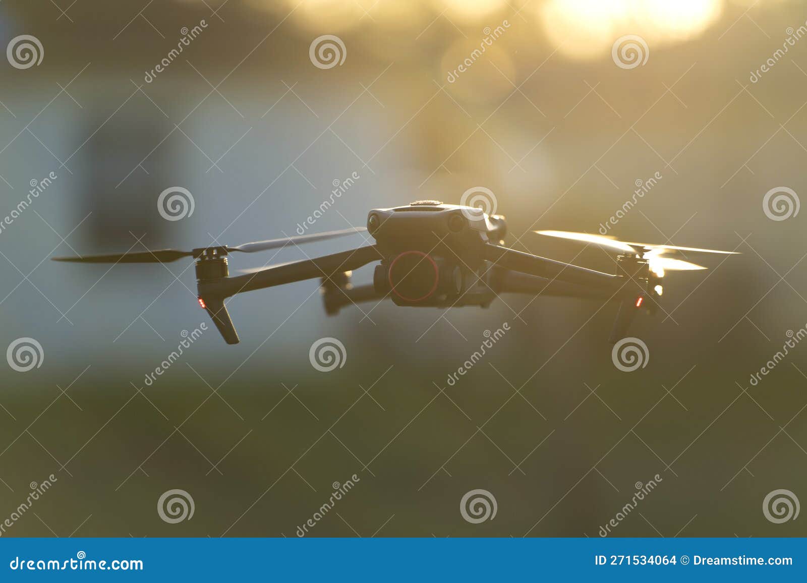 Drone Quadcopter with Digital Camera and Fast Rotating Propellers ...