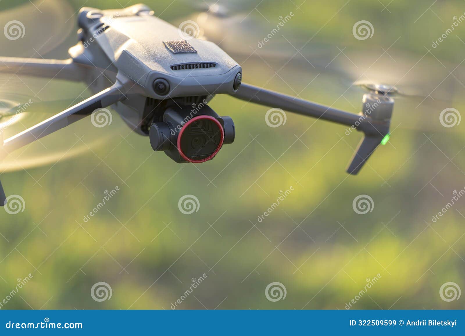 Drone Quadcopter with Digital Camera and Fast Rotating Propellers ...