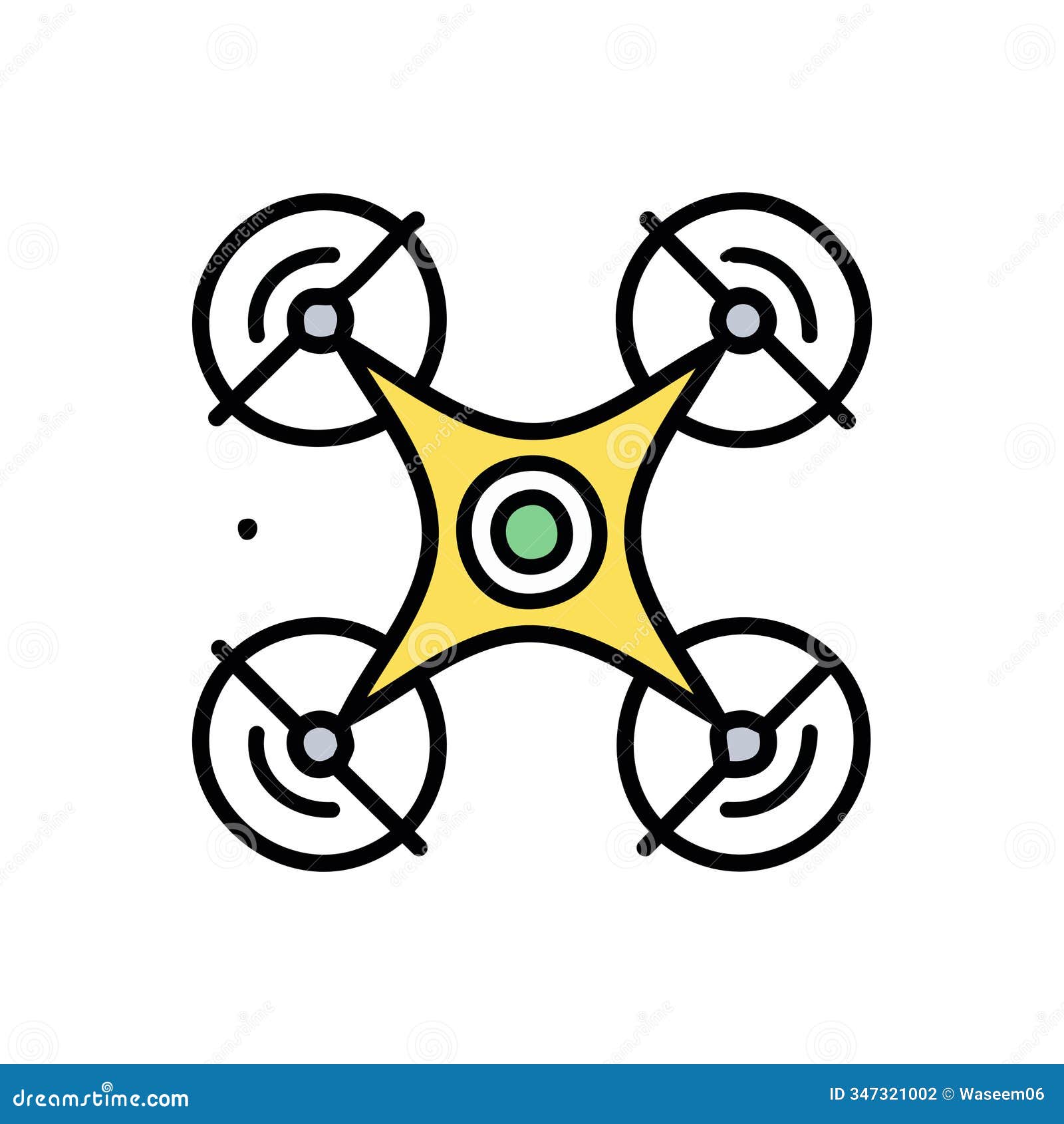 Drone Quadcopter Flat Color Icon. Pictogram for Web Page, Mobile App ...