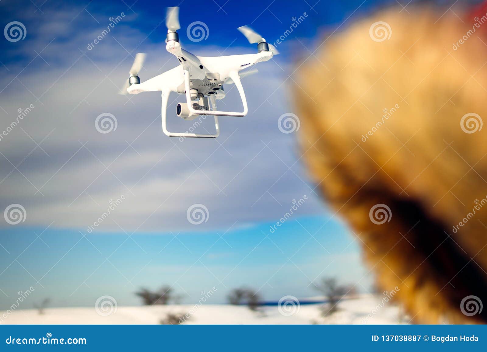 Drone Quadcopter Flying with High Resolution Digital Camera. Uav ...