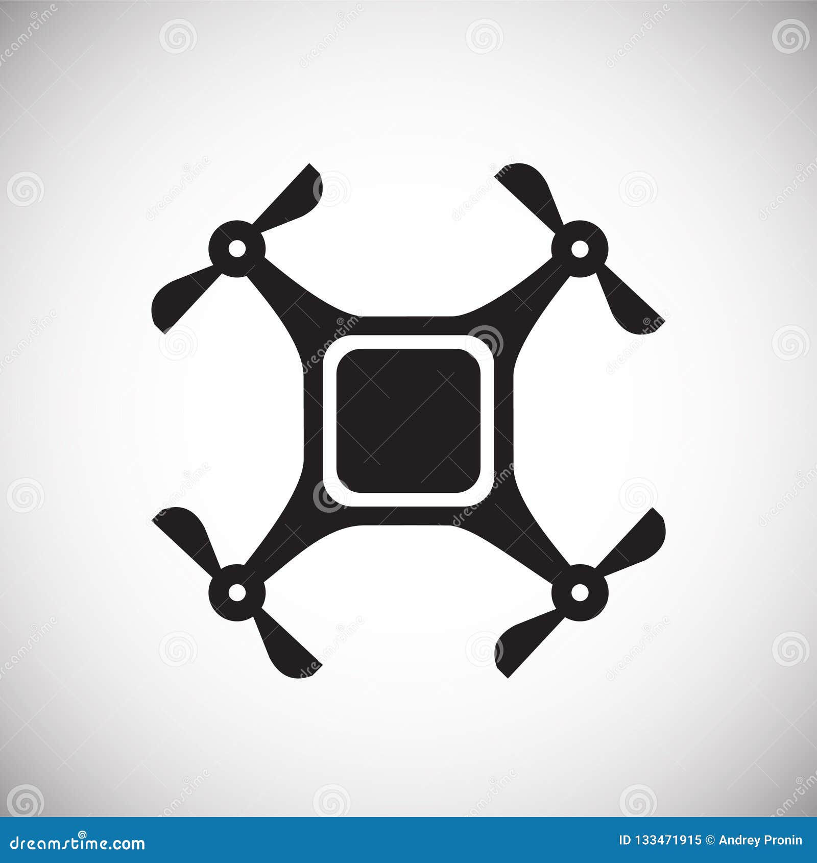 Drone Quadcopter Icon on White Background for Graphic and Web Design ...
