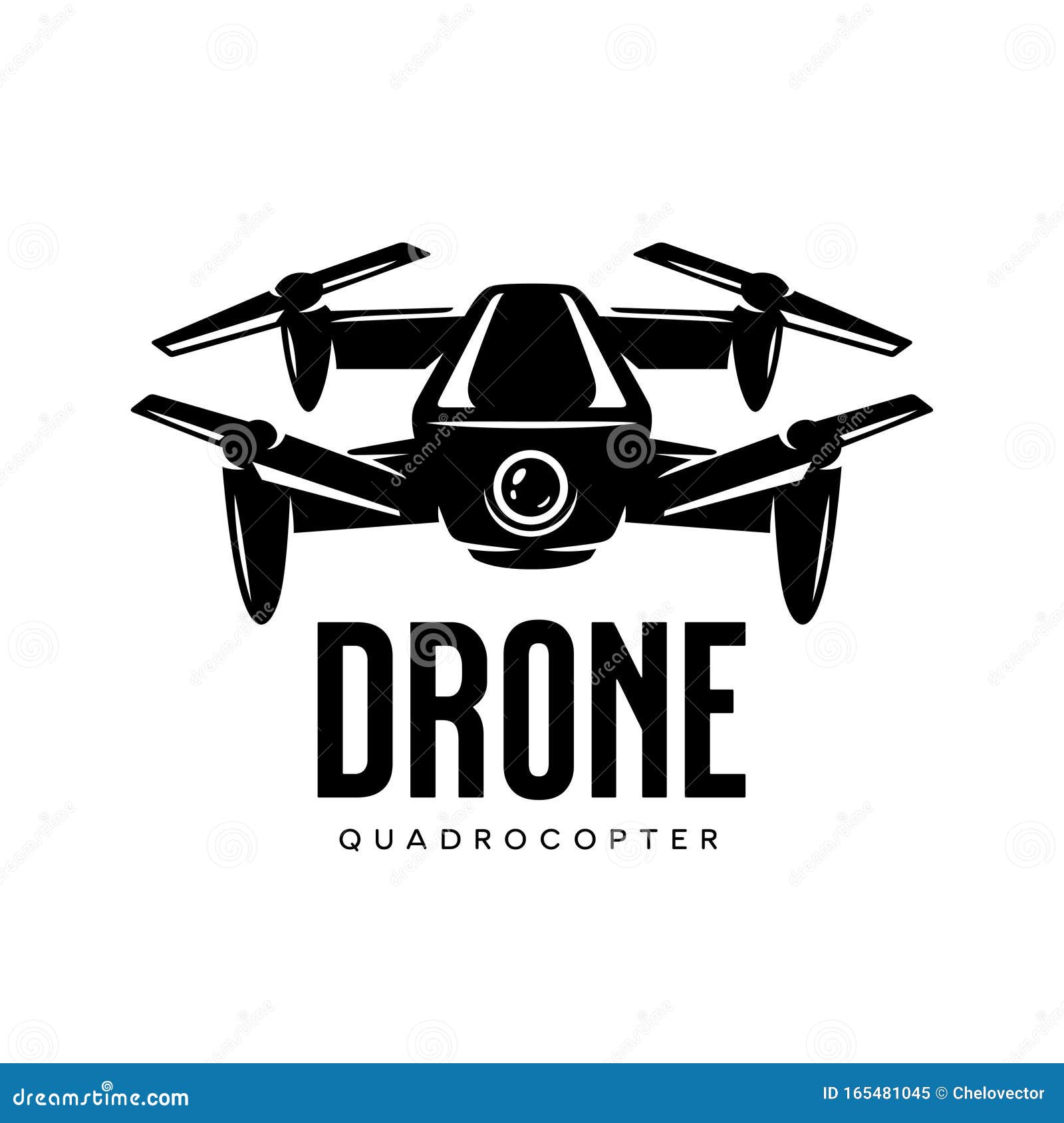 Drone Quadrocopter Emblem. Vector Illustration. Stock Vector ...