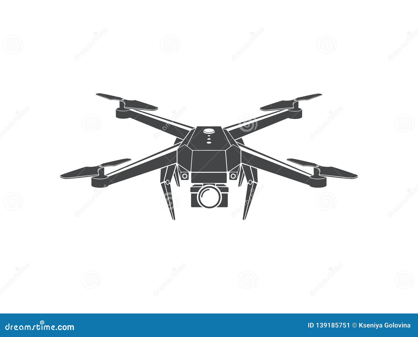 Quadrocopter Logo Icon In Badge Style. One Of Drons Collection Icon Can ...