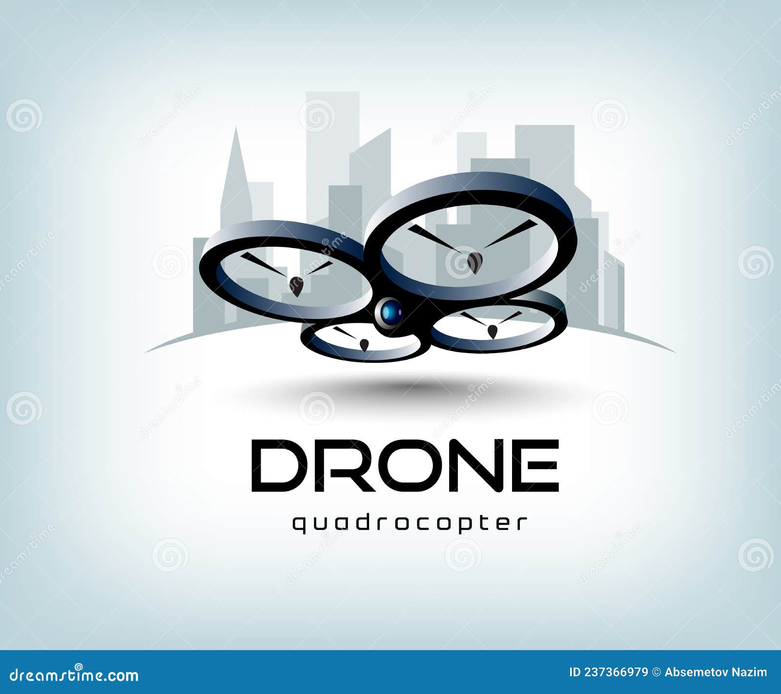 Drone Quadrocopter Logo Template Stock Vector - Illustration of ...