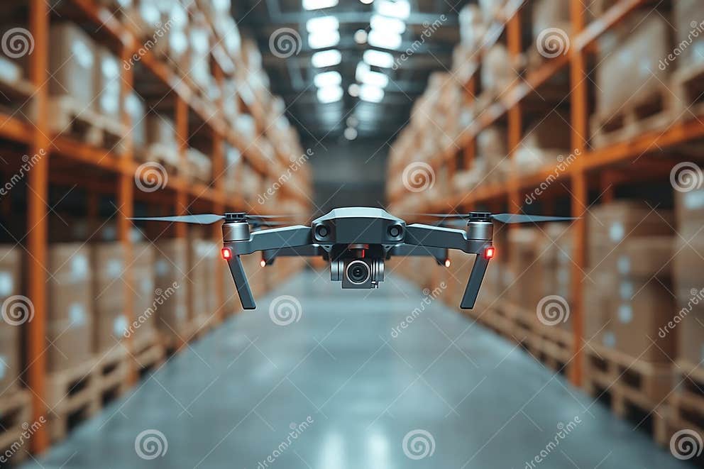 Drone Ready for Inventory Inspection in Stock Illustration ...