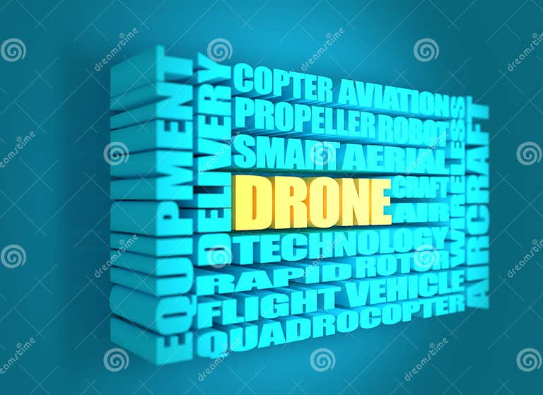 Drone Relative 3D Word Cloud Stock Illustration - Illustration of quad ...