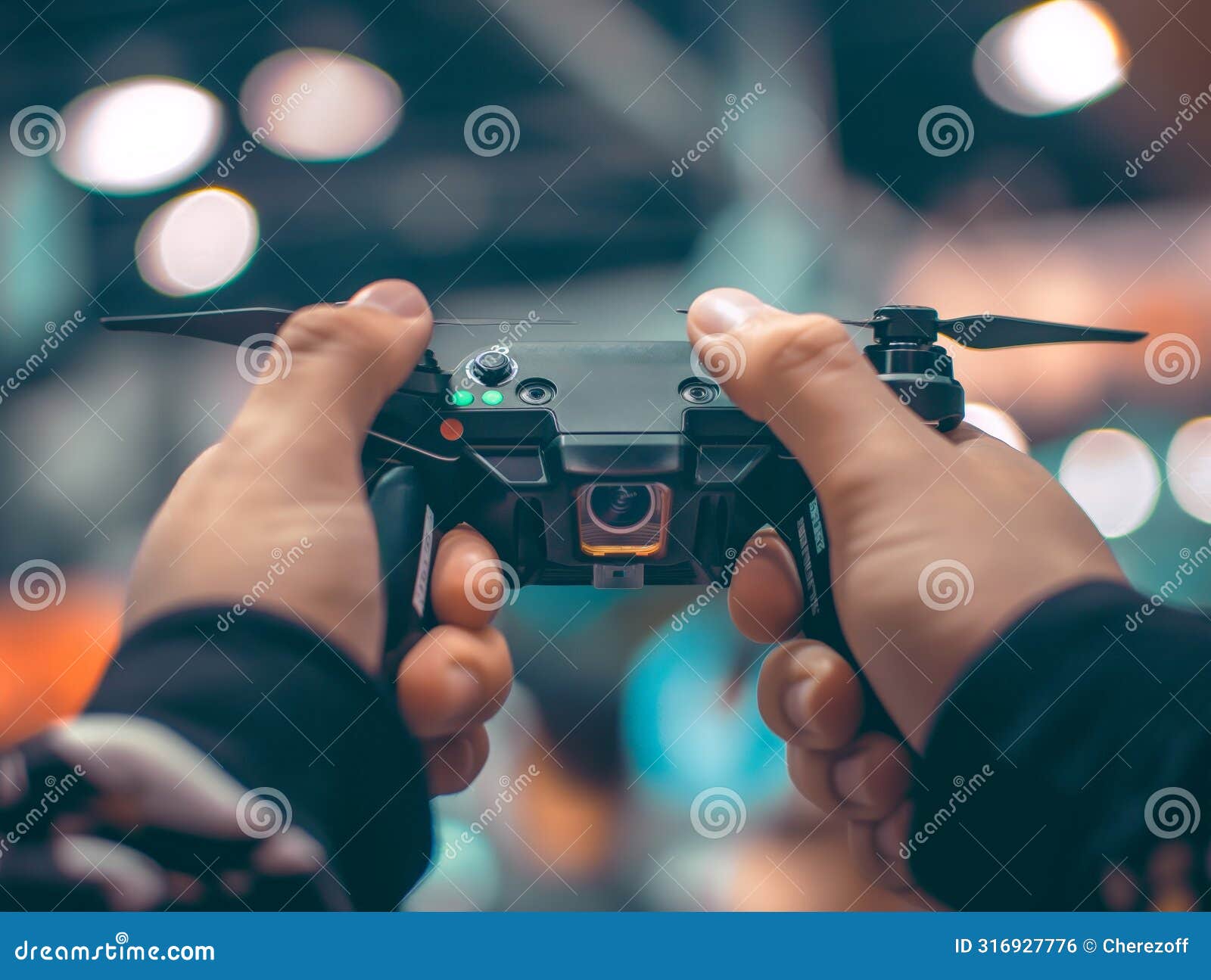 Drone Remote Control in Action Stock Photo - Image of hobby, drone ...