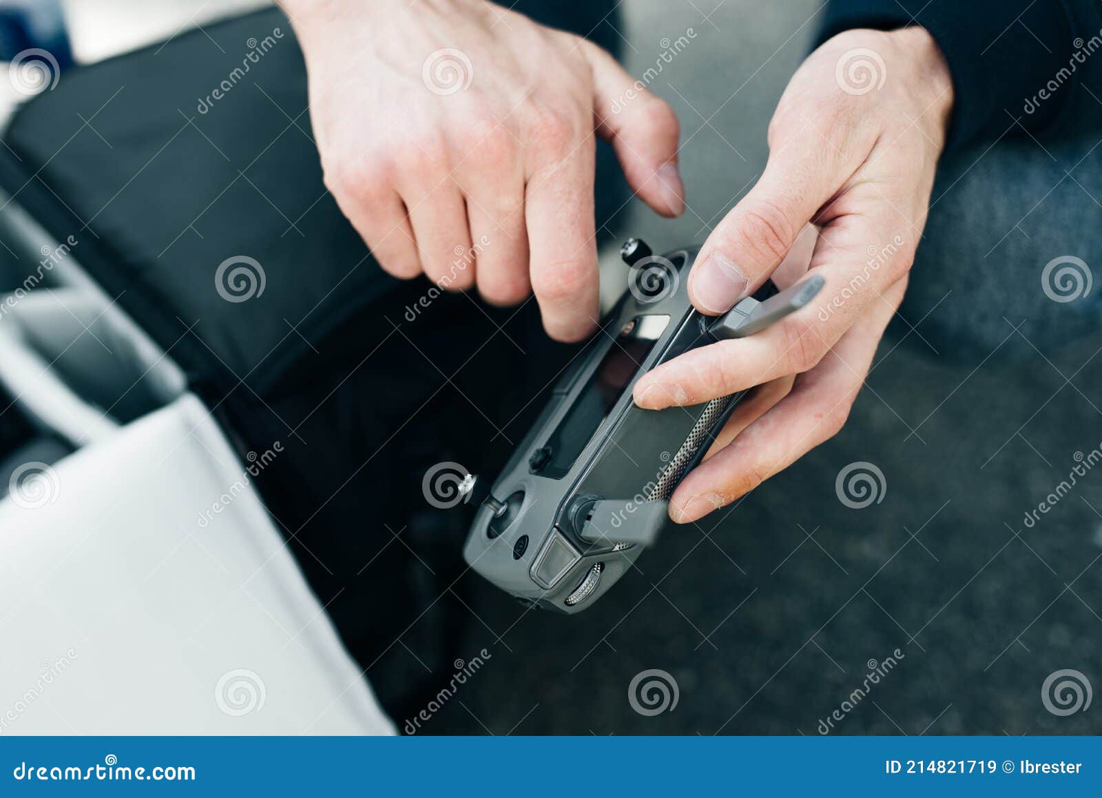 Drone Remote Control. Remote Control in Hand Man Stock Image - Image of ...