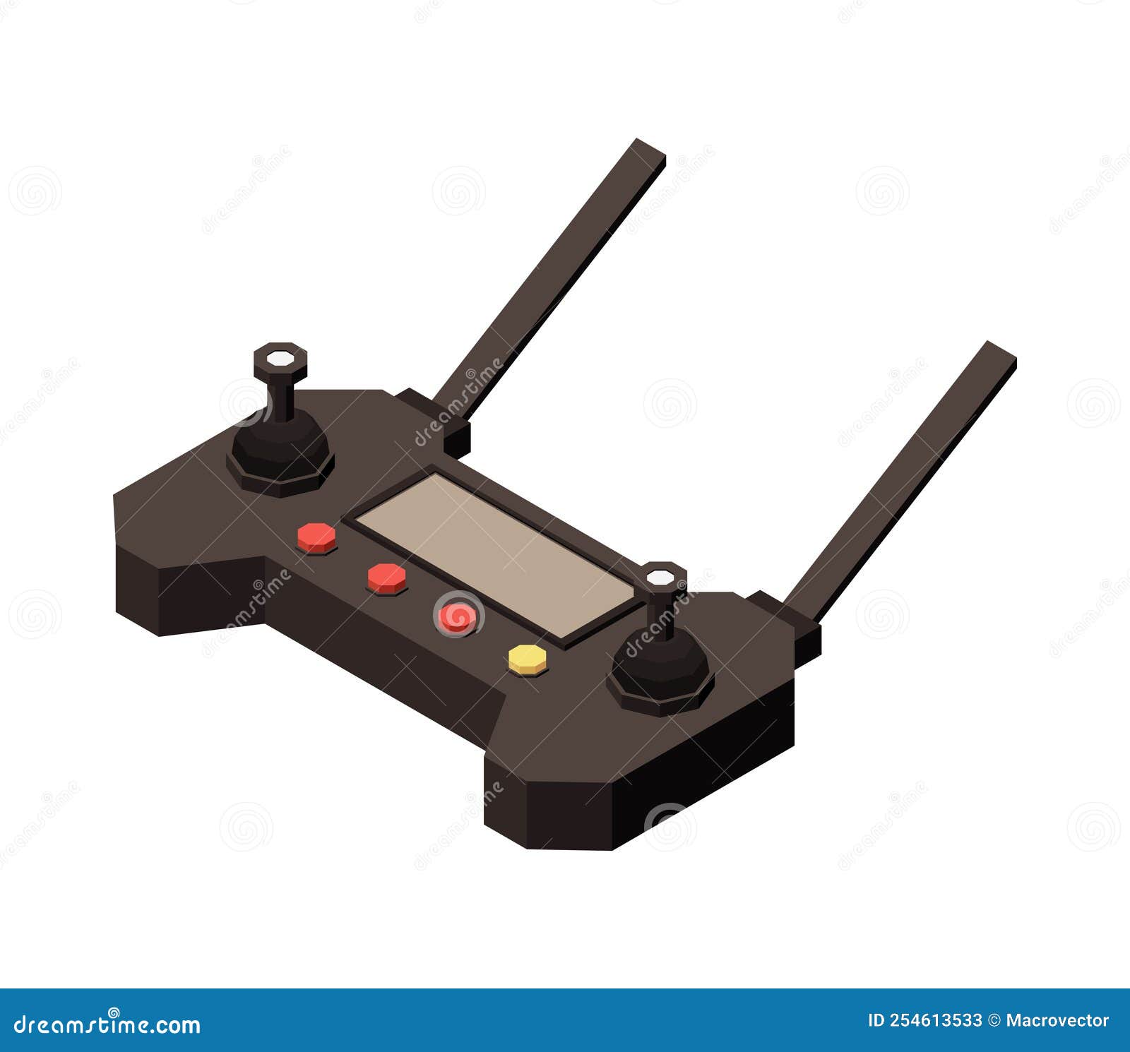 Drone With Remote Control Realistic Composition Vector Illustration ...