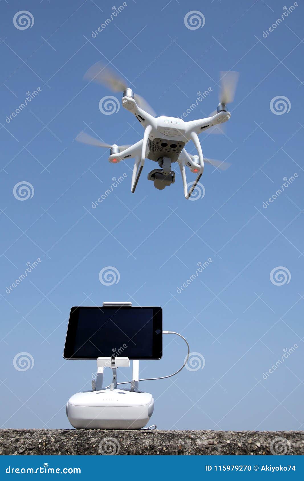 Drone and Remote Controller Stock Photo - Image of propeller, propo ...