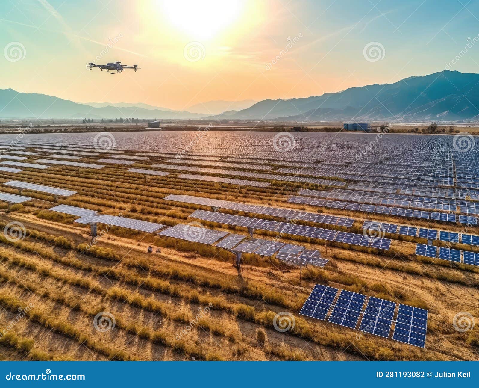 AIoptimized Solar Farm Viewed from Above Stock Illustration ...