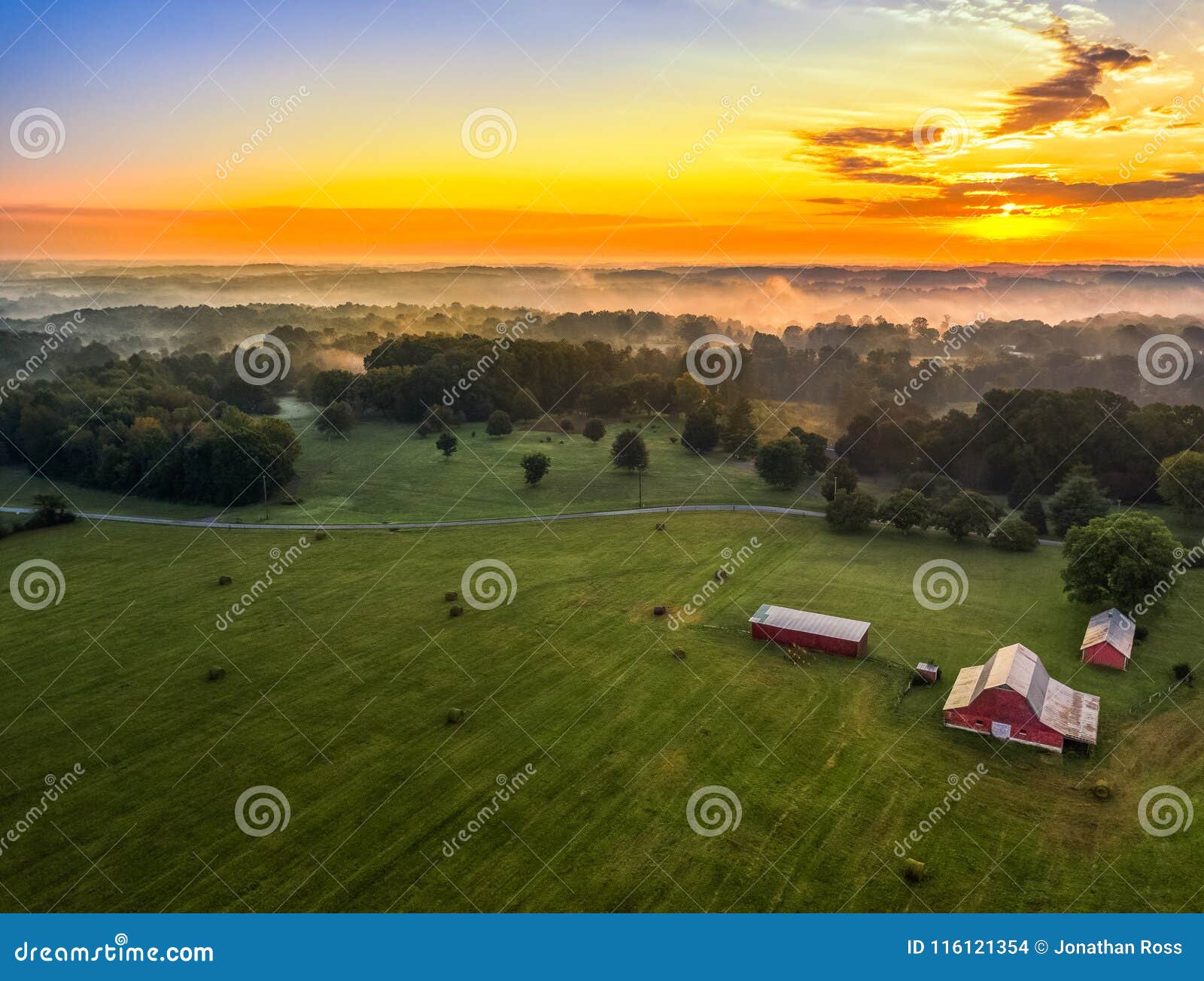Southern barn and sunset stock photo. Image of shot - 116121354