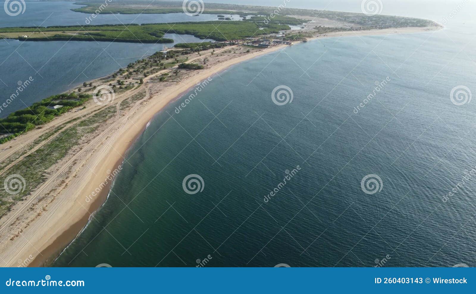 Drone Shot of the Beach with Ocean in the Island of Mussulo Stock Video ...