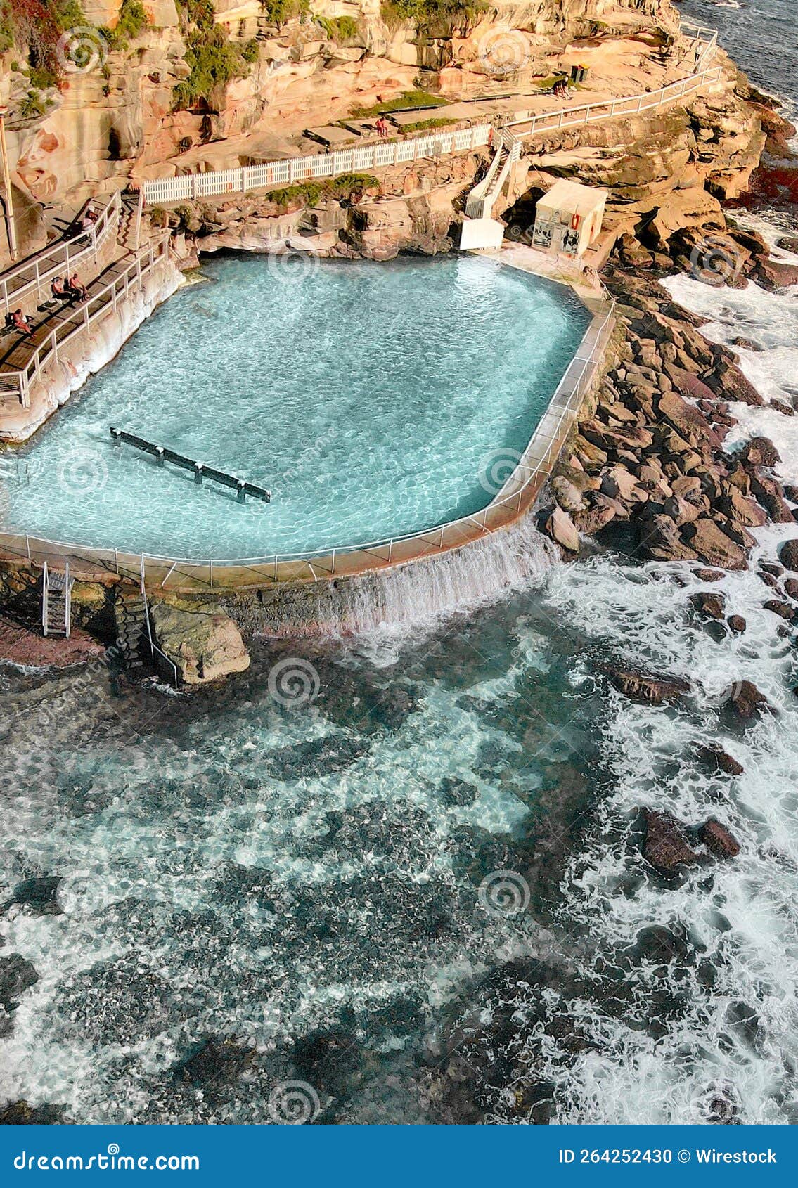 Drone Shot of Bronte Baths Public Swimming Pool in Australia Stock ...