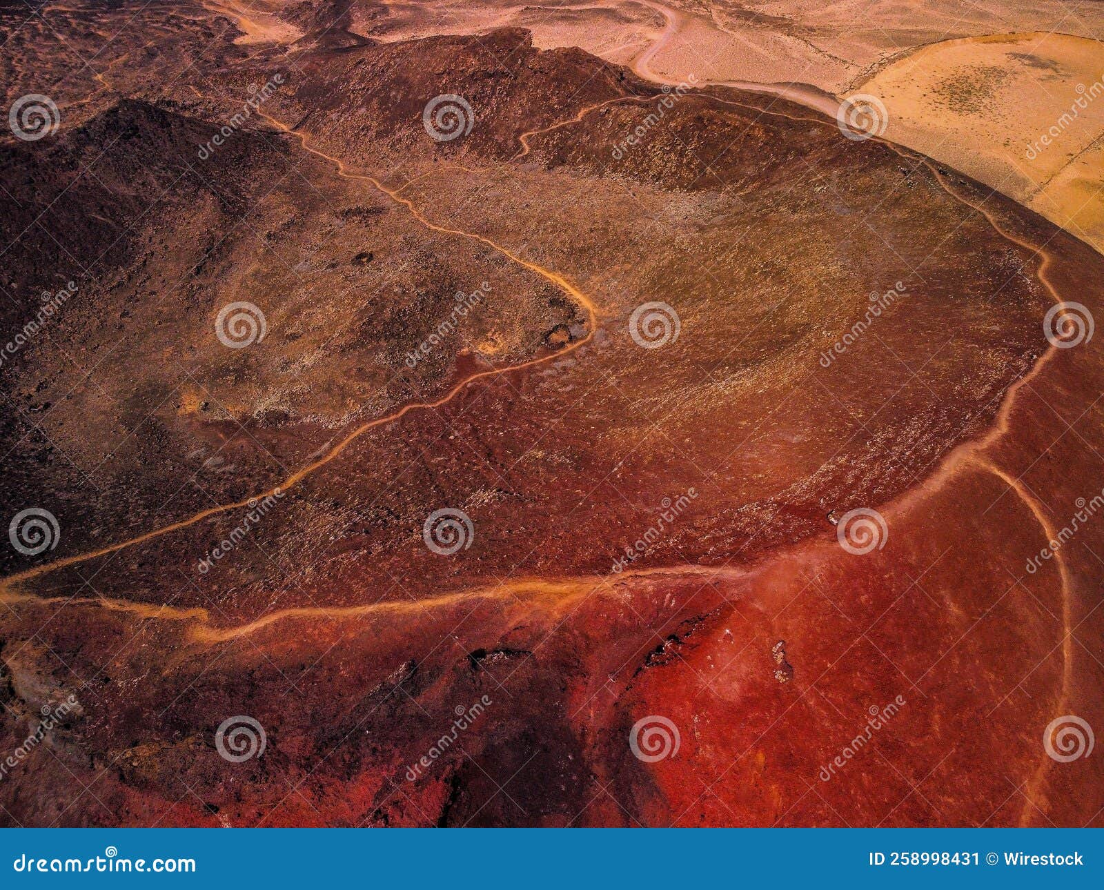 Drone Shot of Dry Volcanic Craters Stock Image - Image of desert, stone ...