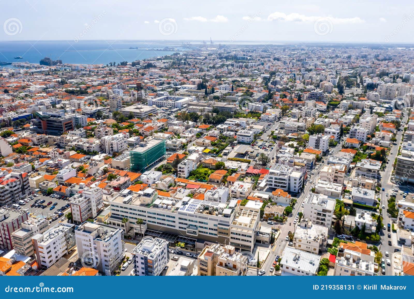 Drone Shot of Limassol, Central Part Stock Image - Image of landscape ...