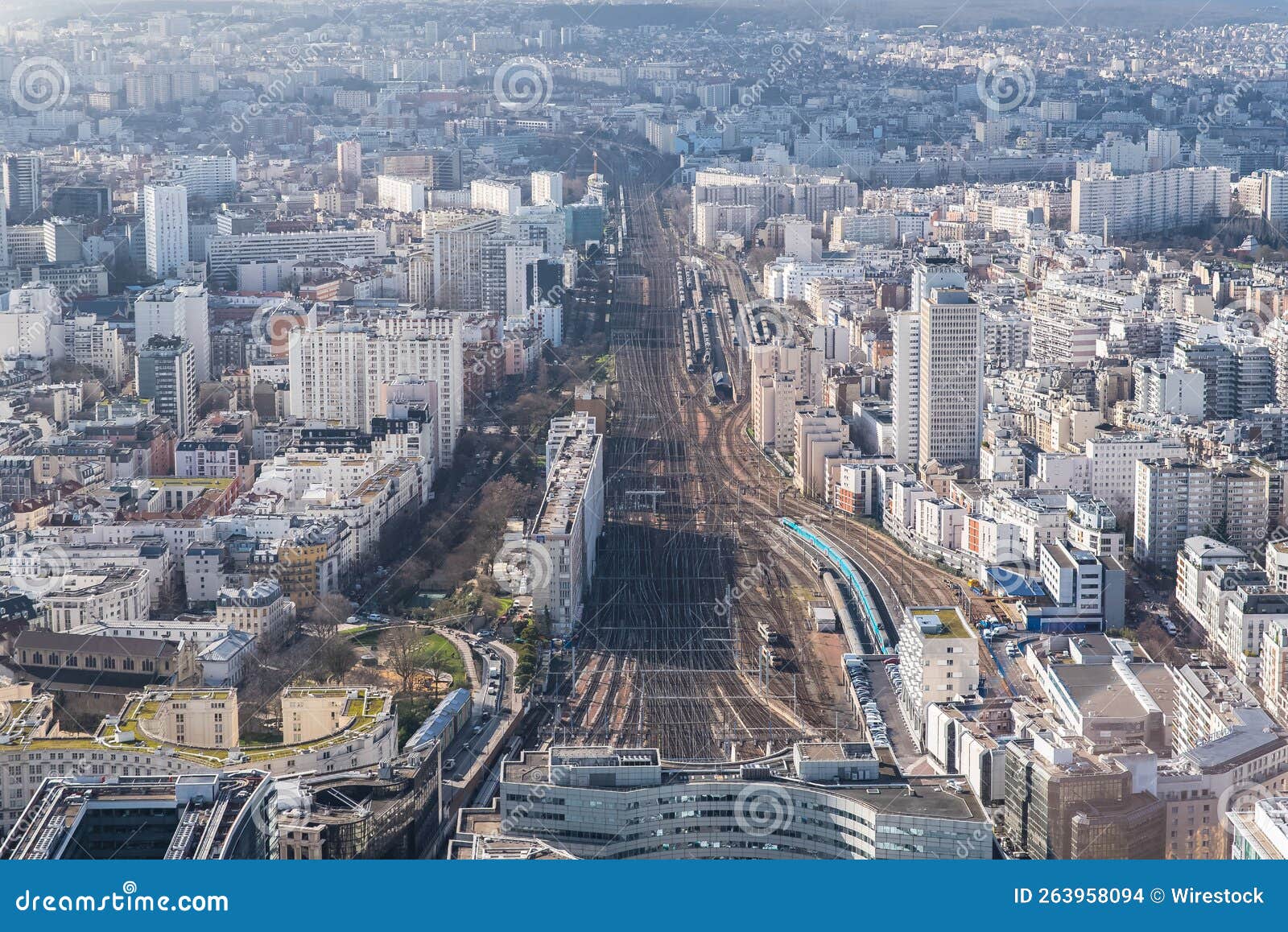 Drone Shot of Paris Cityscape on a Sunny Day Stock Photo - Image of ...