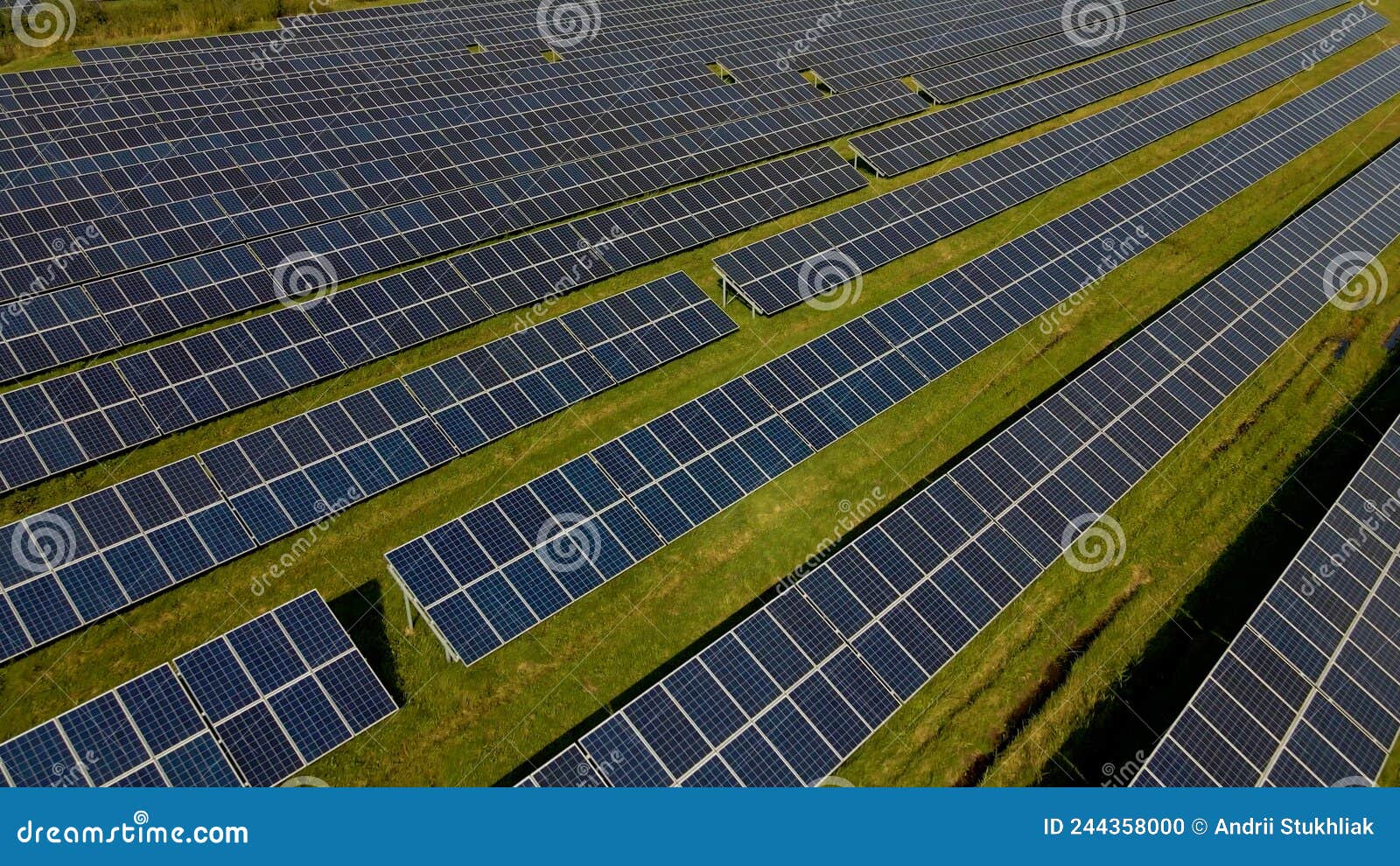 Drone Shot of Solar Panel Rows at a Solar Power Facility Stock Photo ...