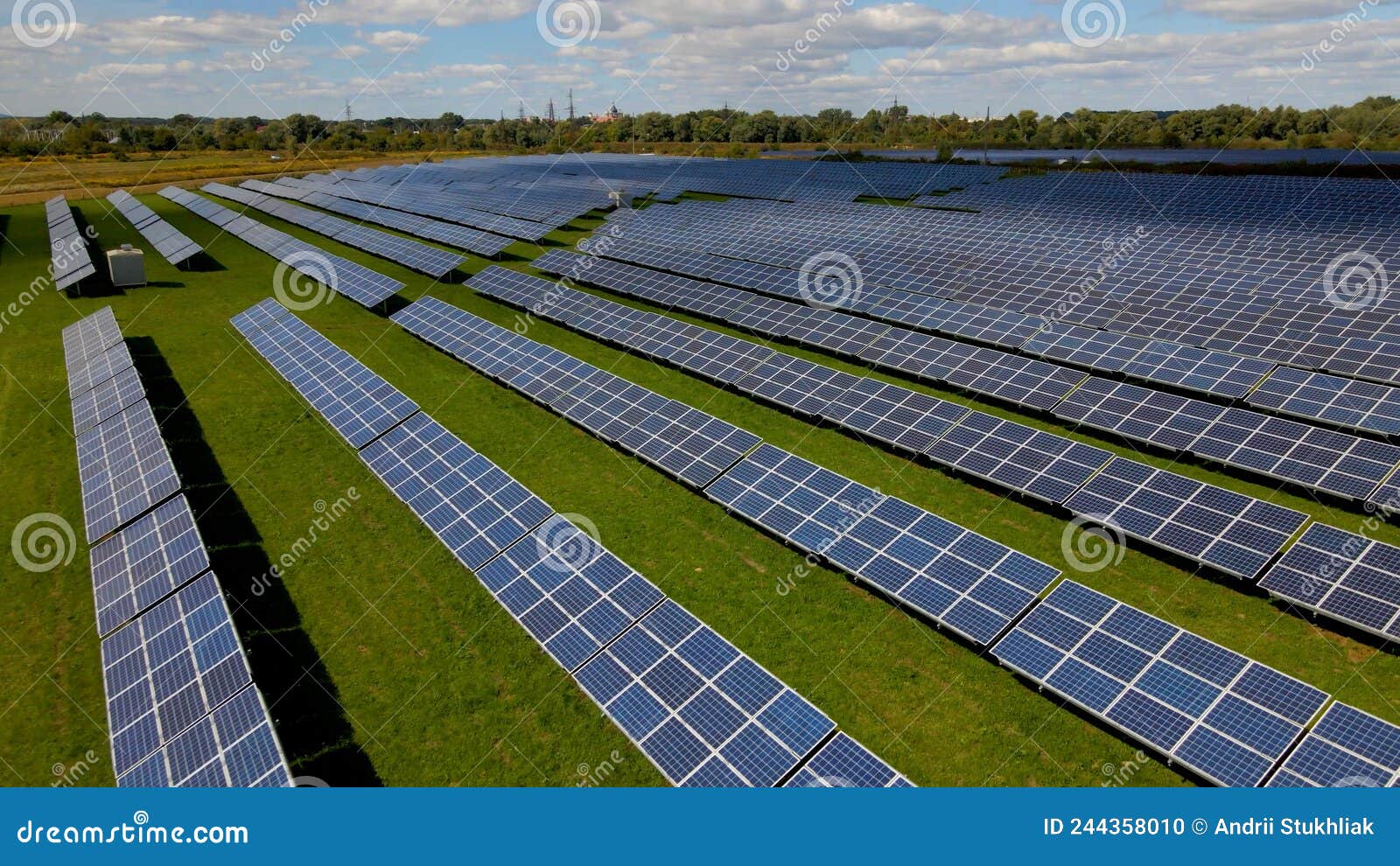Drone Shot of Solar Panel Rows at a Solar Power Facility Stock Photo ...