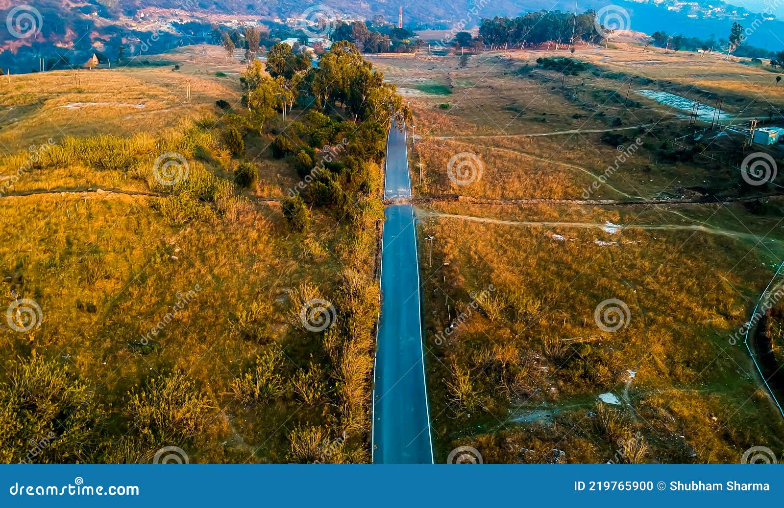 Drone Shot of a Village Road. Stock Photo - Image of nature, outdoor ...