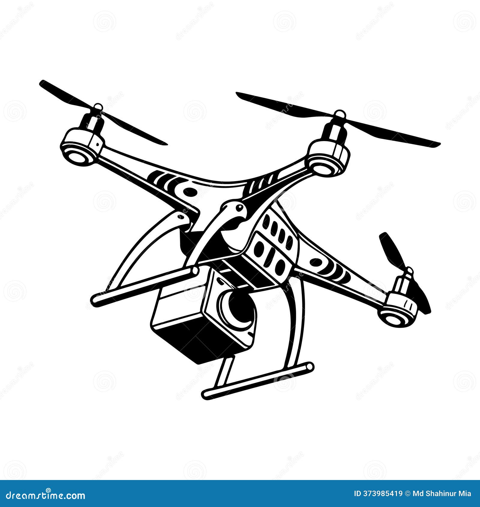 Drone Silhouette Vector Illustration On A White Background ...