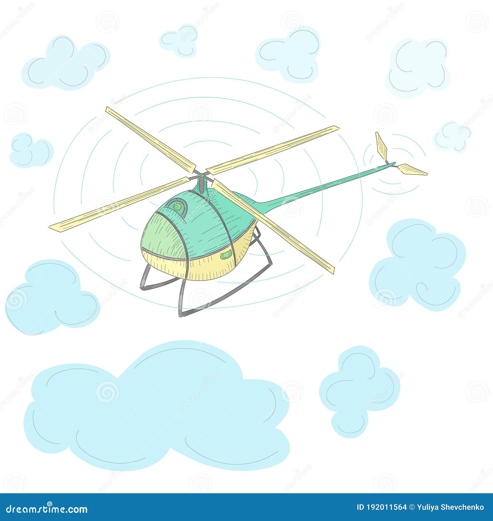 Drone with Single Rotor Flying in the Sky Stock Vector - Illustration ...